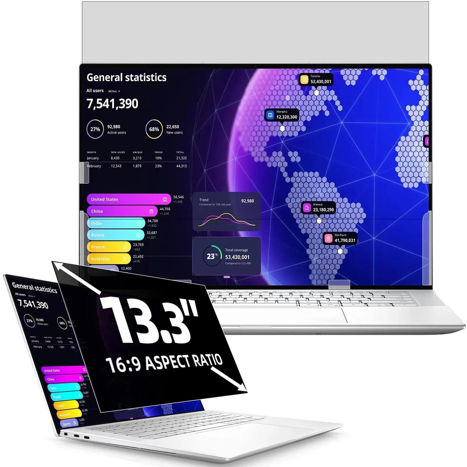 Protescreen laptop privacy screen 14 inch Blue Light & Glare Filter（2pack)